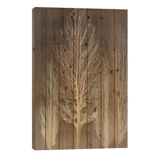 Trees On Brown Panel II Print On Wood by Kate Bennett - Multi-Color ...