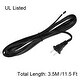 US Plug Lamp Cord, SPT-2 18AWG Power Wire 3.5M Black, UL Listed - Bed ...