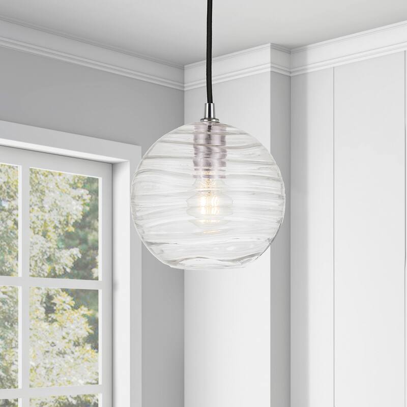 Wayve Glass & Metal Spherical Pendant - On Sale - Overstock - 23142077