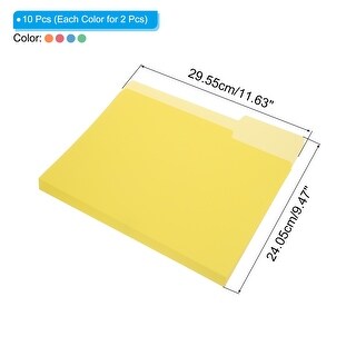 10pcs Colored File Folders, Manila File Folders 1/3 Cut File Folders ...