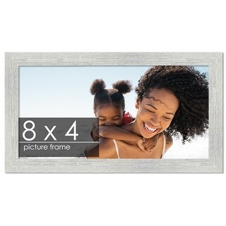 8x4 Distressed/Aged White Washed Complete Wood Picture Frame with UV ...