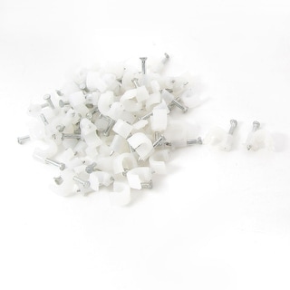 68 Pcs 4mm Diameter Electric Cable Plastic Circle Nail Clips - White ...