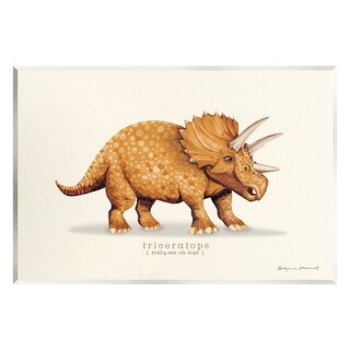 Stupell Informative Triceratops Dinosaur Wall Plaque Art by Stephanie ...