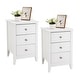 Upgraded White Night Stands for Bedrooms Set of 2, Modern Nightstand ...