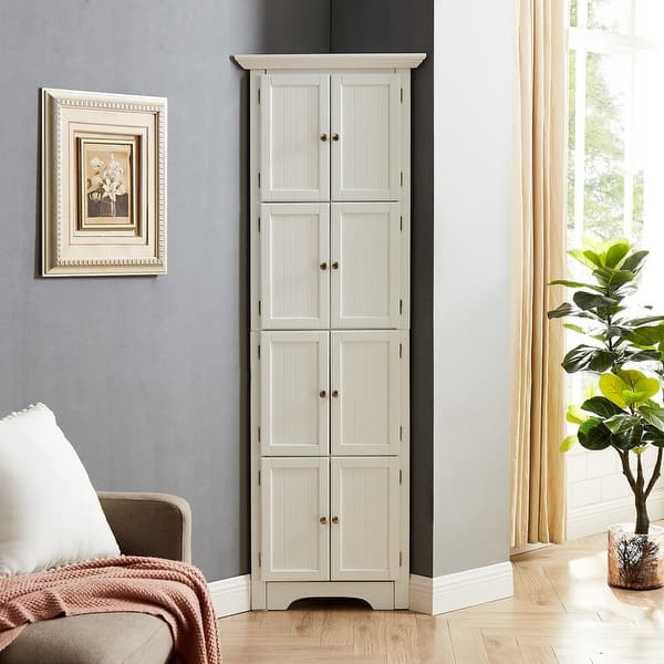 72" Tall Corner Storage Cabinet with 8 Doors and 4 Shelves - Bed Bath ...