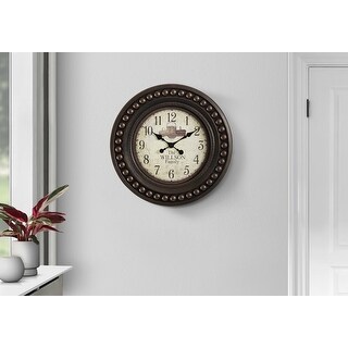 Clocks, 20" Round, Wall Clock, Antique Brown, Transitional - Bed Bath ...