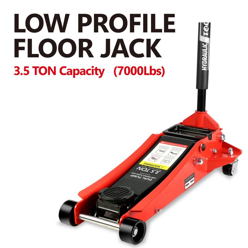3.5 Ton Heavy-Duty Steel Racing Floor Jack Dual Piston Quick Lift Pump ...