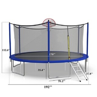 16ft Trampoline with Enclosure, New Upgraded Kids Outdoor Trampoline ...
