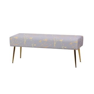 45" Velvet Tufted Upholstered Ottoman Bench Soft Microfiber Lavender ...