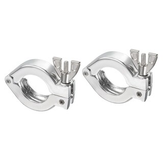 KF-25 Vacuum Clamp, 2 Pack Hose Clamp with Wing Nut for Ferrule, Silver ...