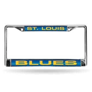 NHL St Louis Blues Blue Laser Chrome Acrylic License Plate Wall Frame ...