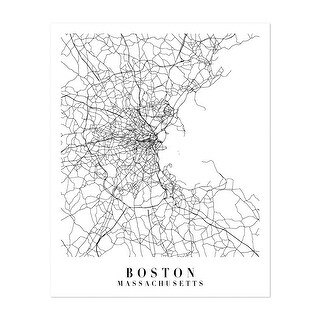 Boston Massachusetts Maps Minimal Art Print/Poster - Bed Bath & Beyond ...