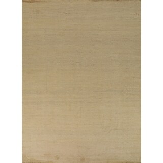 Muted Gold Gabbeh Modern Area Rug Handmade Wool Carpet - 8'0"x 9'7 ...