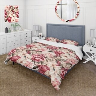 Designart "Vintage Roses Grace Victorian Pattern VIII" Cottage Bedding ...