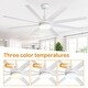 65 Inch Black/White/Gold LED Ceiling Fan with Light Remote(8-Blade ...