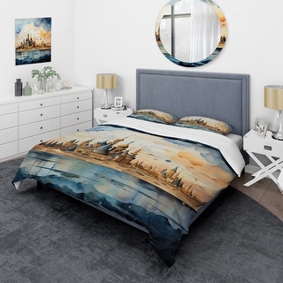 Designart "Islamic Oasis blue and yellow mosque" Islam Bedding Cover ...