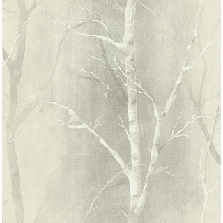 Seabrook Designs Zavia Tree Trunks Non-Woven Unpasted Wallpaper - Bed ...
