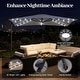 8 FT Solar Patio Umbrella 8 Ribs 360 Rotate w/ Base & 32 LED Lights ...
