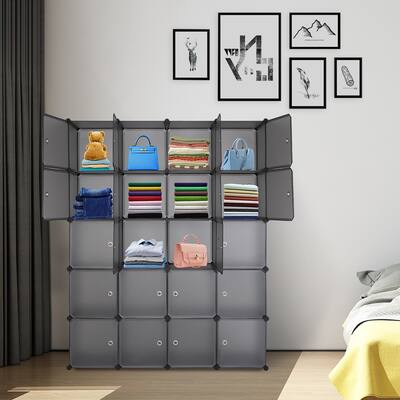 20-Cube Organizer Stackable Plastic Cube Storage Shelves Design ...