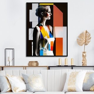 Designart "Silhouette Of Gracious Woman II" Modern Woman Framed Canvas ...