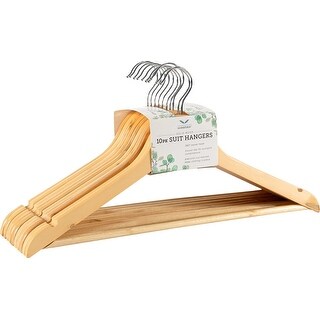 Natural Finish Trouser Bar Wooden Hangers, 10-Pack - Bed Bath & Beyond ...