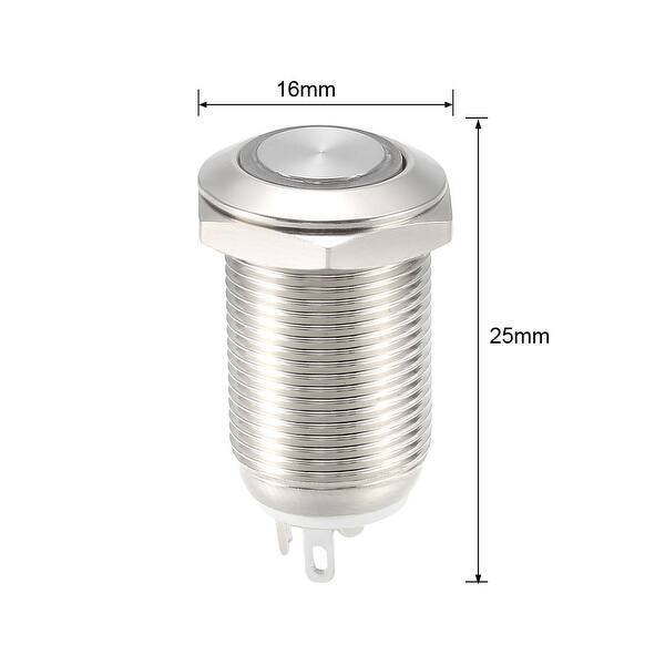 Latching Metal Push Button Switch 12mm Mounting Dia 1NO 24V LED Light ...