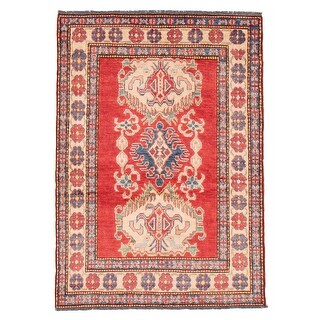 ECARPETGALLERY Hand-knotted Ghazni Red Wool Rug - 4'0 x 5'4 - Bed Bath ...