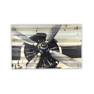 36" Vintage Airplane Wood Plank Wall Art - Bed Bath & Beyond - 35437751