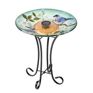 Solar Glass Bird Bath W/Stand - Bed Bath & Beyond - 34375863