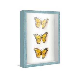 25x32 Shadow Box Frame Blue | 1.125 inches Deep Real Wood Rustic - Bed ...