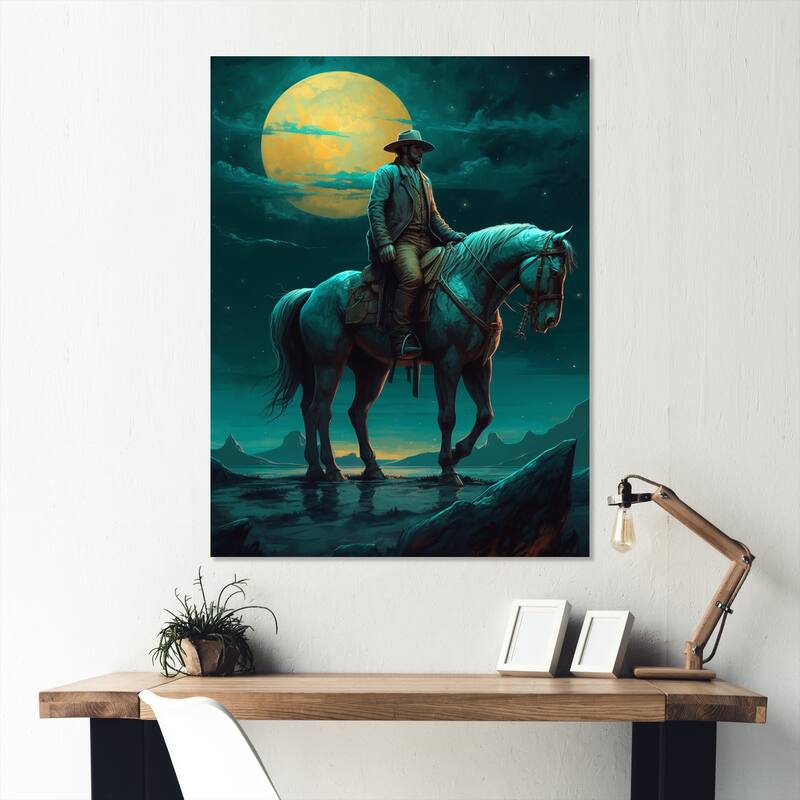 Designart "Night Rider II" Men Metal Wall Art - Overstock - 38198019