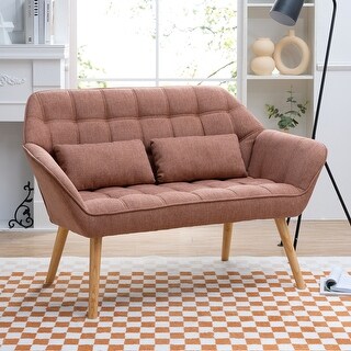 Loveseat Sofa, Double Needle Pressing Geometric Loveseat Recliners with ...