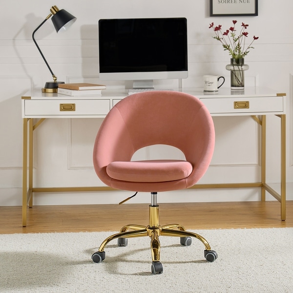 Ramona Modern Velvet Height Adjustable Swivel Task Chair with Metal Base by HULALA HOME On Sale Bed Bath Beyond 29126408