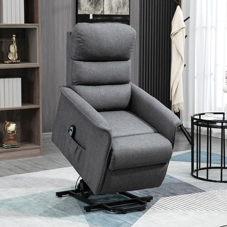 Grey Fabric Electric Power Lift Recliner Chair for Elderly with Remote ...