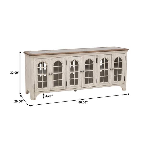 distressed media console