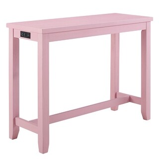 Paro Console Table with Outlets, Pink - Bed Bath & Beyond - 37991435