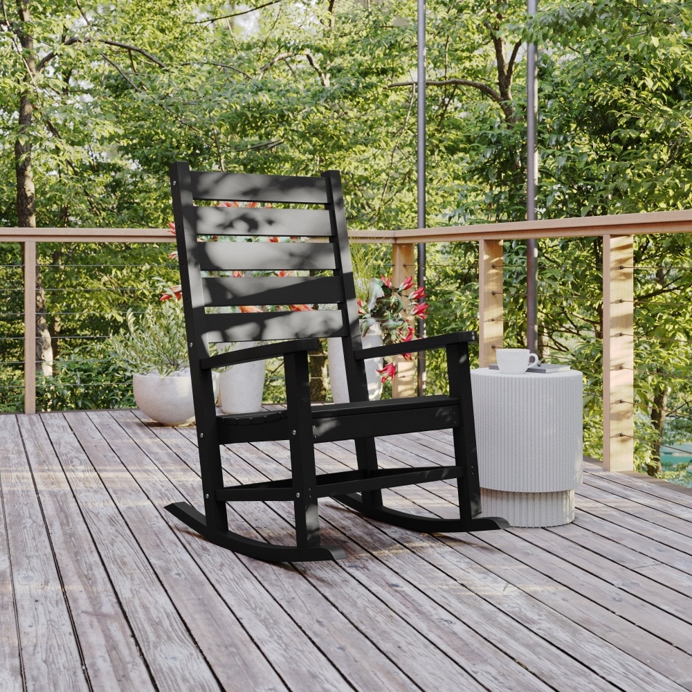 Classic Commercial Grade Outdoor All Weather HDPE Rocking Chair Blue