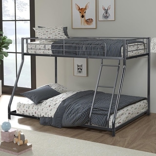 Metal Twin over Full Bunk Bed with Angled Ladder - Bed Bath & Beyond ...