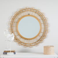 Bamboo Breeze - Decorative Mirror - Natural Woven Bamboo Frame - On ...
