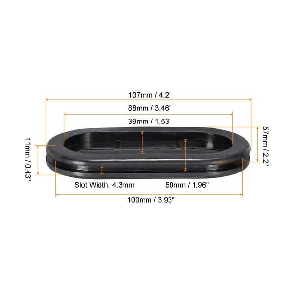 Rubber Grommet Oval Double-Sided for Wire Protection, Black - Bed Bath ...