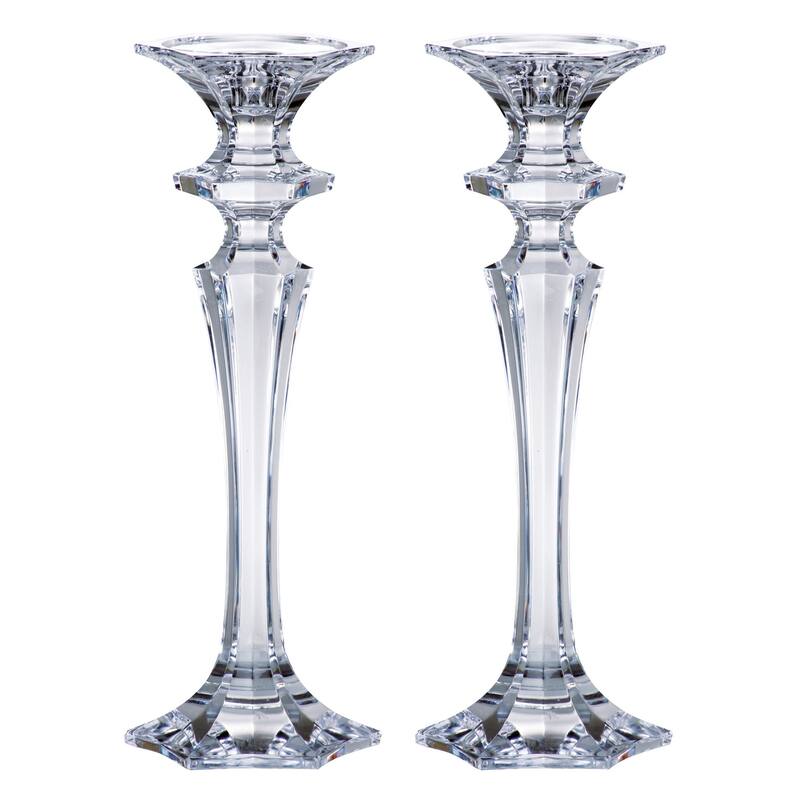 Majestic Gifts Inc European Glass Candlesticks -12" Height - Set/2 - 12 ...