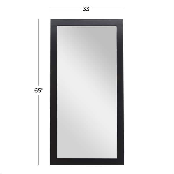 Black Wooden Room Wall Mirror - 33 x 65 - Bed Bath & Beyond - 35113544