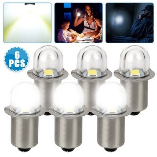 6-Pack P13.5S LED Flashlight Bulbs - DC 3V Upgrade White - Bed Bath ...
