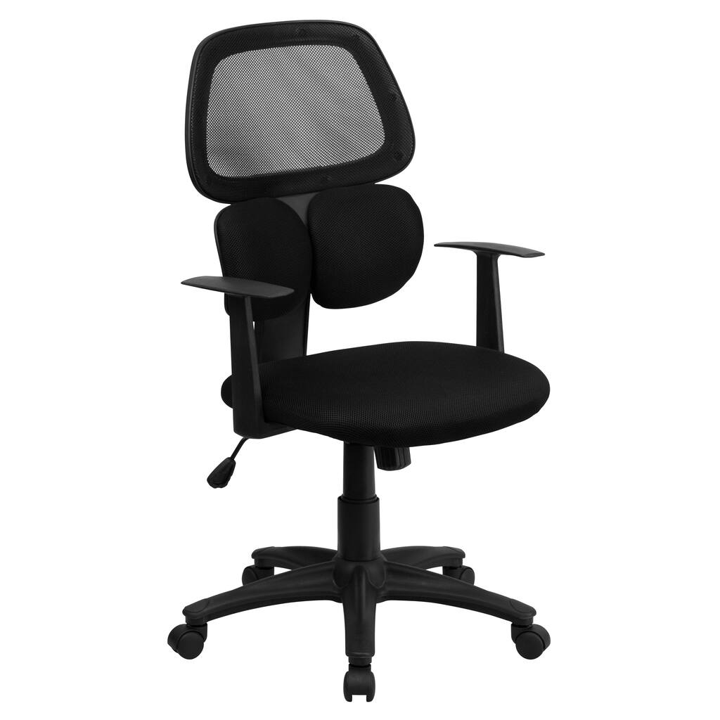 Mid-Back Mesh Task Office Chair with Flexible Dual Lumbar Support and ...