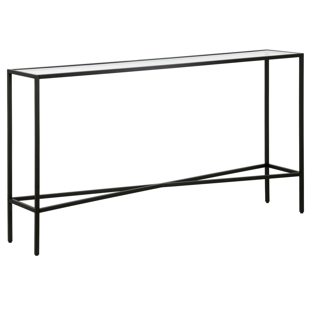 Henley 55'' Wide Rectangular Console Table with Glass Top - Overstock ...