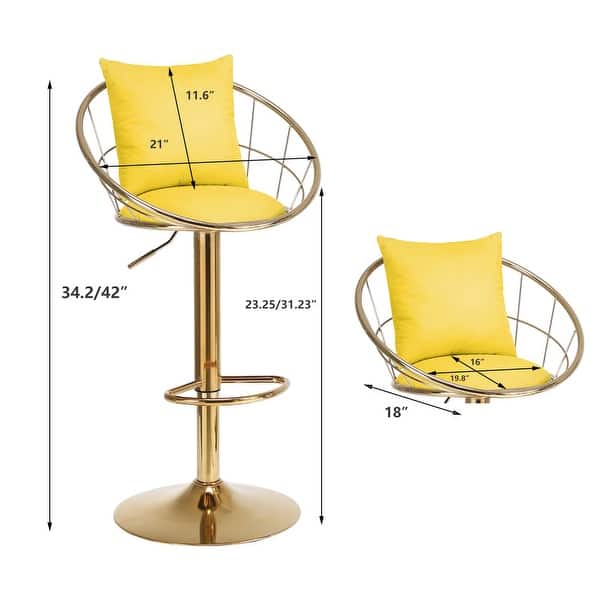 360 Degree Rotation Adjustable Height Velvet Barstool - Bed Bath ...