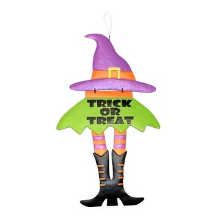26" Hanging Metal Halloween Trick or Treat Witch Sign - Bed Bath ...