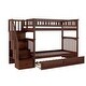 Columbia Twin over Twin Solid Wood Staircase Bunk Bed with Twin Raised ...