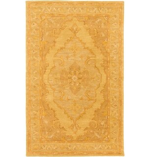 6' x 9' Traditional Mustard Yellow Rectangular Area Rug - 6-footx9-foot ...
