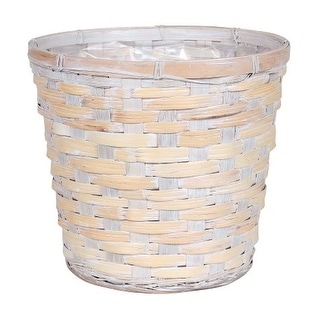 White Washed Rattan Bucket - Bed Bath & Beyond - 36880490